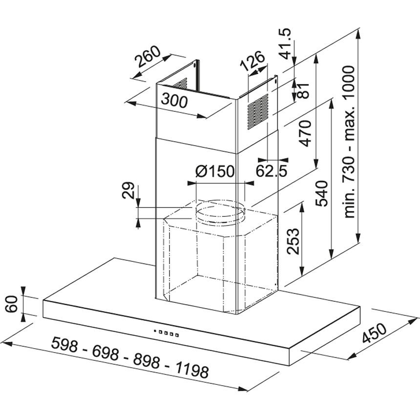 Franke Format FDF EG6 60 XS Inox Paslanmaz Çelik Duvar Tipi Davlumbaz ...